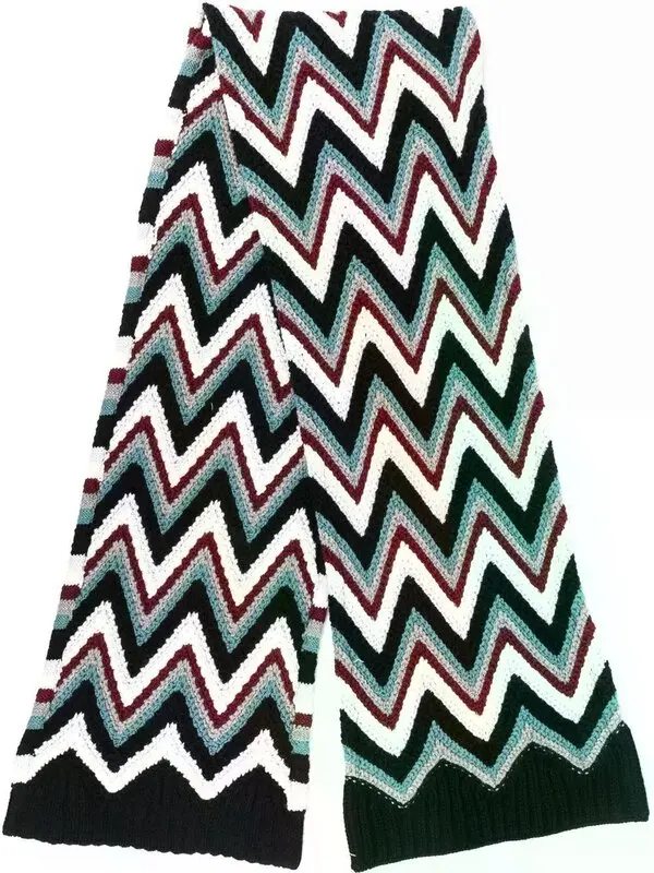 Missoni Chevron-knit Wool Scarf - Black