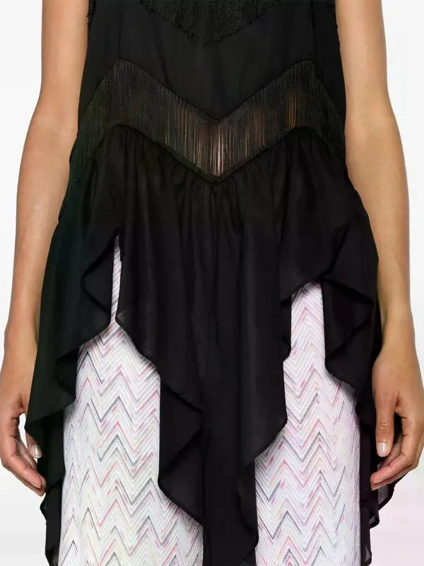 Pinko Fringed Draped Top