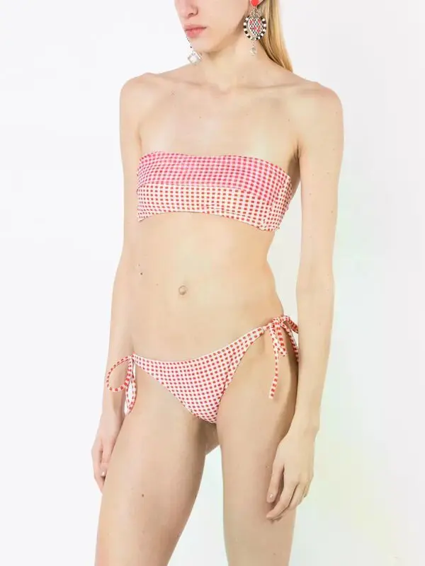AMIR SLAMA Gingham-check Pattern Bikini Set