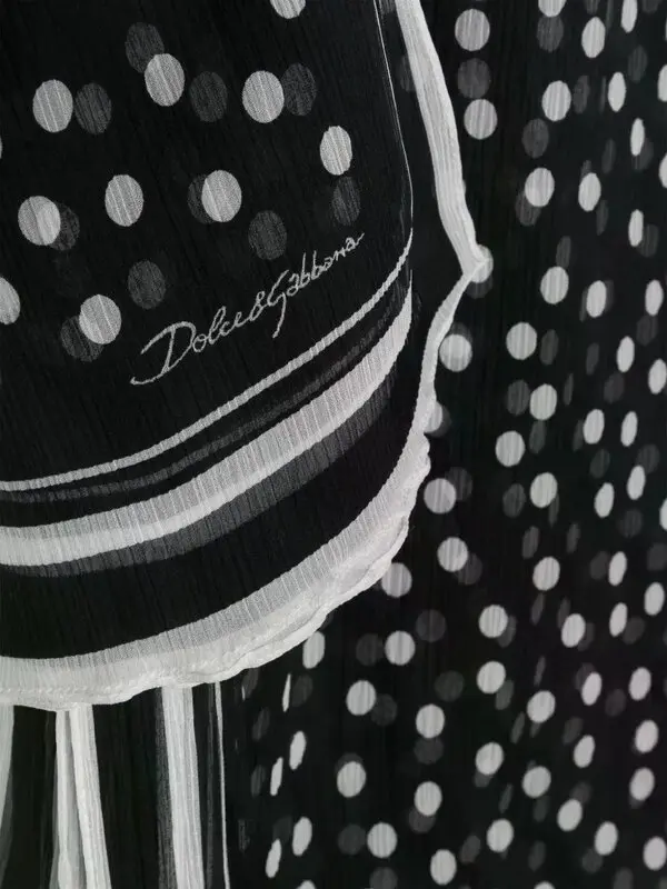 Dolce & Gabbana Polka-dot Silk Scarf - Black