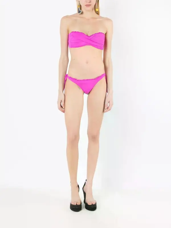 AMIR SLAMA Beaded-trim Bandeau Bikini