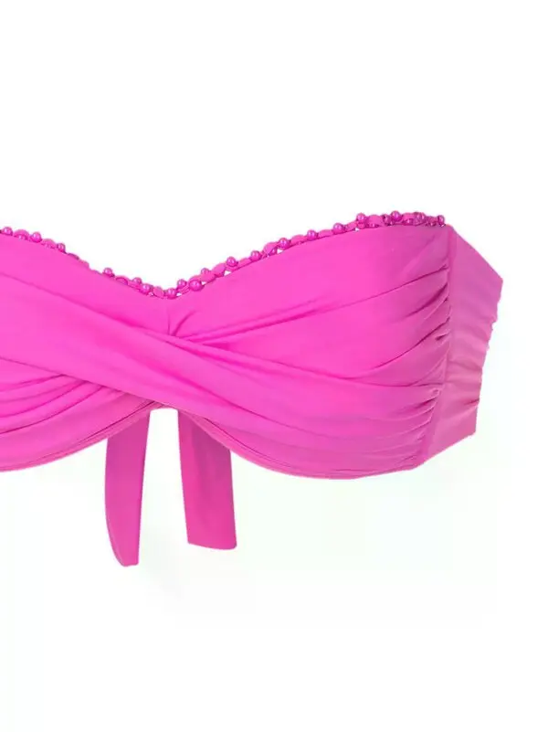 AMIR SLAMA Beaded-trim Bandeau Bikini