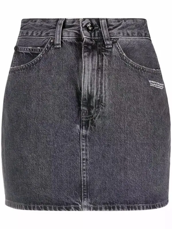 Off-White Logo-print Denim Skirt