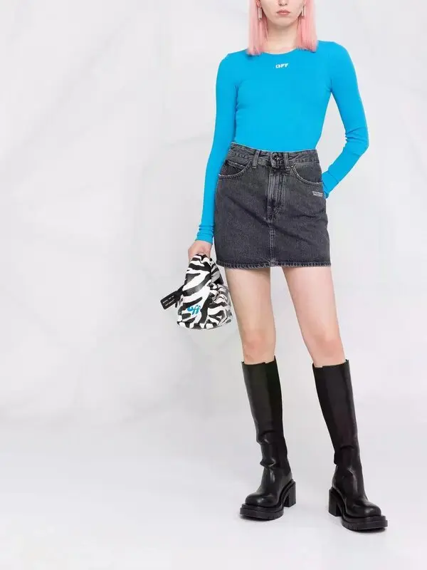 Off-White Logo-print Denim Skirt