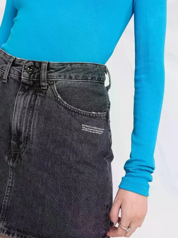 Off-White Logo-print Denim Skirt
