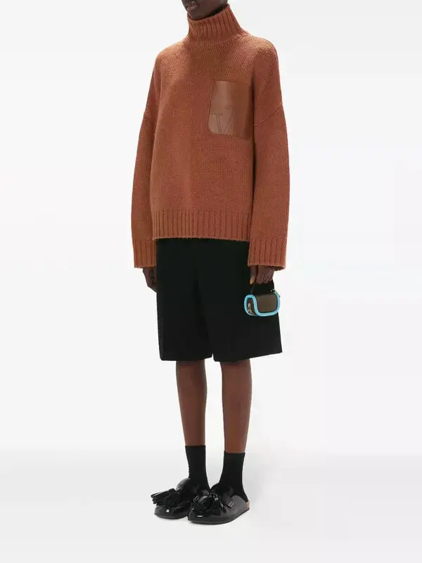 JW Anderson Anchor-logo Ribbed-knit Jumper - Brown