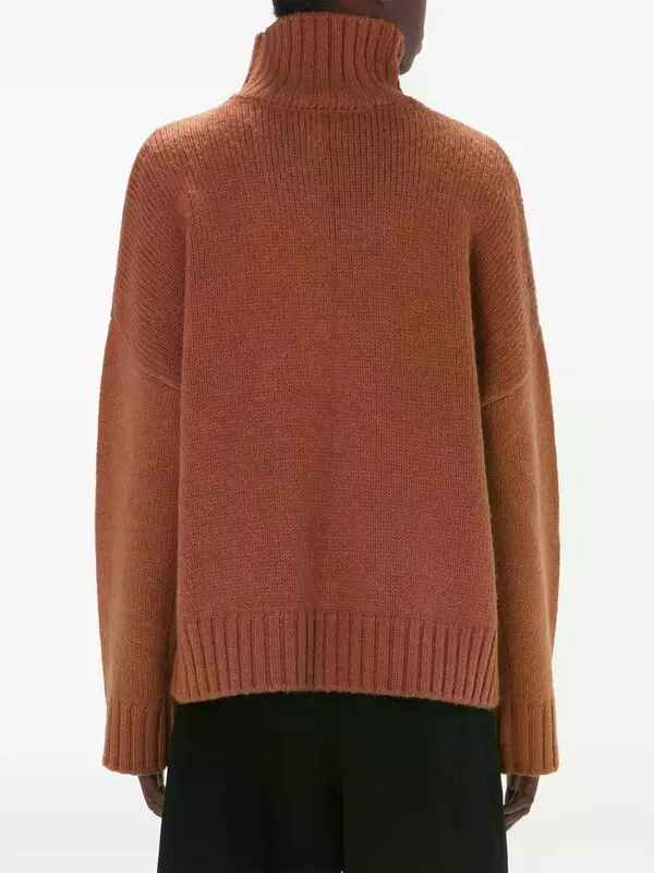 JW Anderson Anchor-logo Ribbed-knit Jumper - Brown