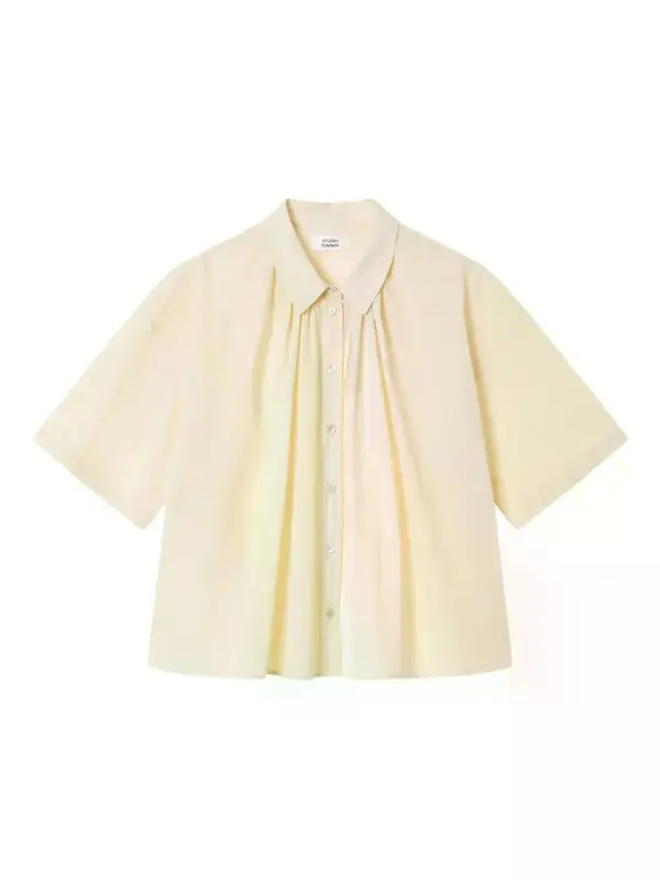 STUDIO TOMBOY Pleated Short-sleeve Shirt - Neutrals