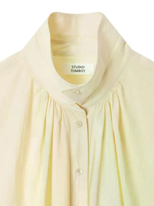 STUDIO TOMBOY Pleated Short-sleeve Shirt - Neutrals
