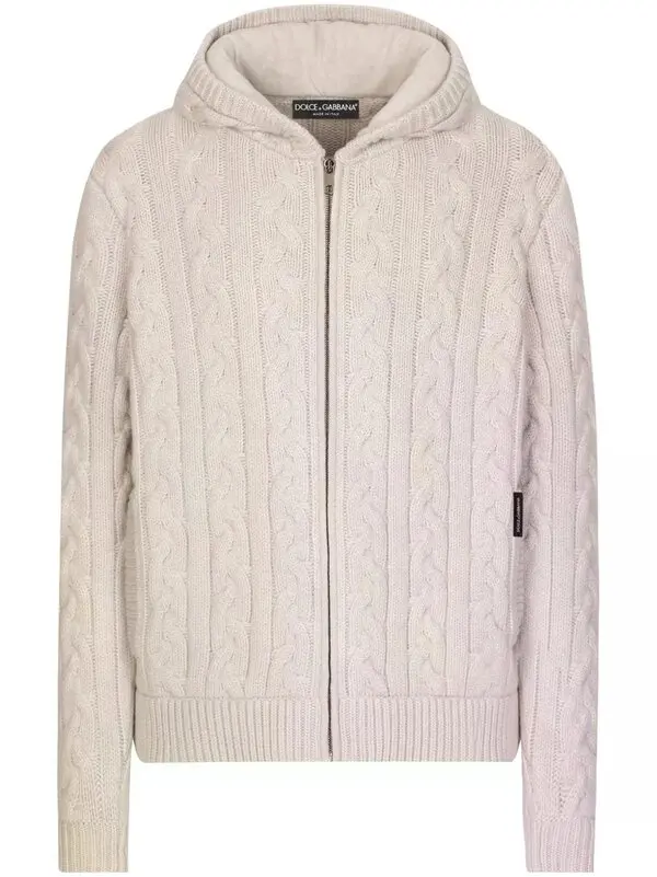 Dolce & Gabbana Cable-knit Virgin Wool-cashmere Hoodie
