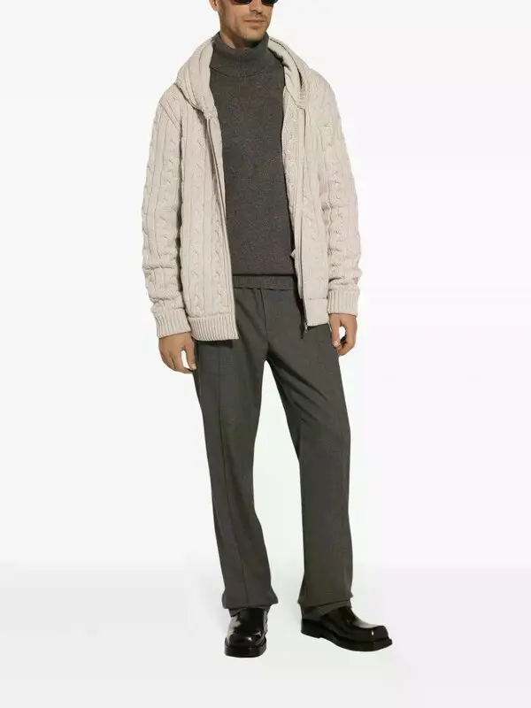 Dolce & Gabbana Cable-knit Virgin Wool-cashmere Hoodie