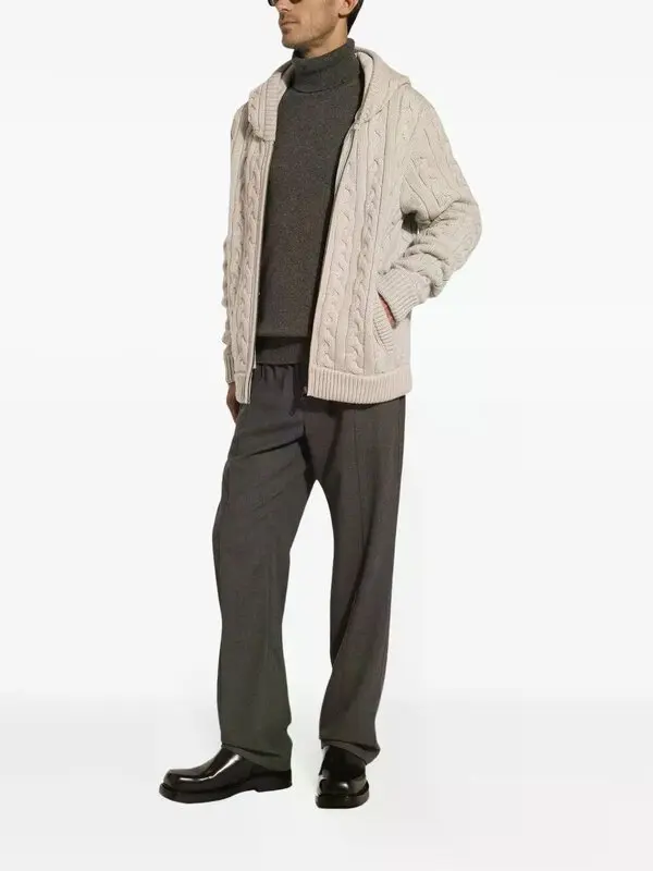 Dolce & Gabbana Cable-knit Virgin Wool-cashmere Hoodie