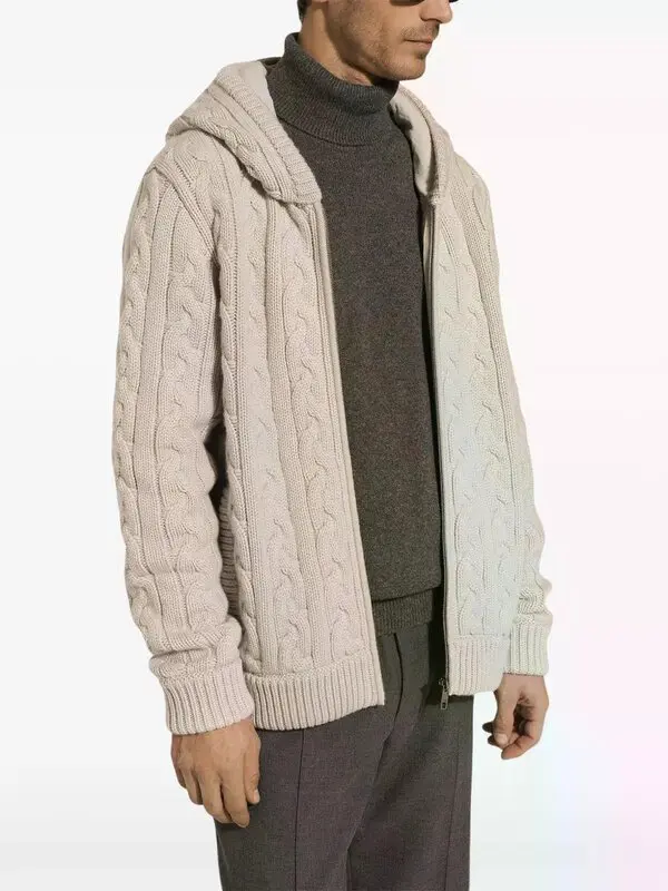 Dolce & Gabbana Cable-knit Virgin Wool-cashmere Hoodie