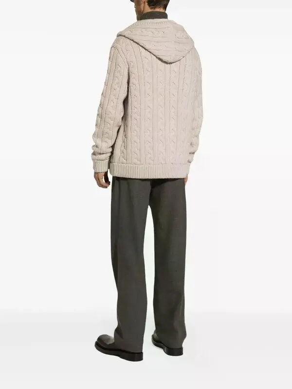 Dolce & Gabbana Cable-knit Virgin Wool-cashmere Hoodie