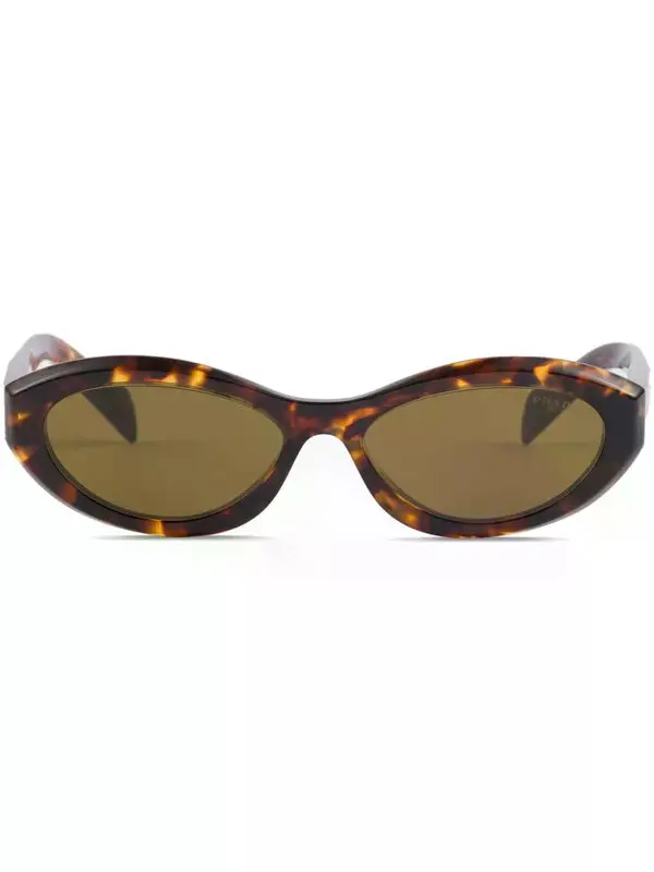 Prada Symbole Oval Sunglasses - Brown