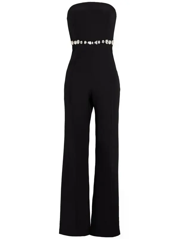 Retrofete Glenda Crystal-embellished Bandeau Jumpsuit - Black