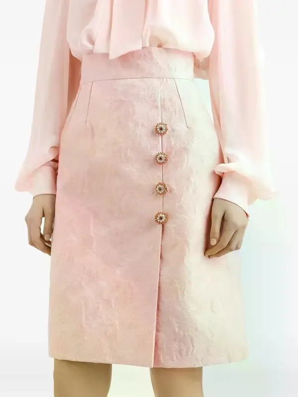 Dolce & Gabbana Jacquard Button-embellished Skirt