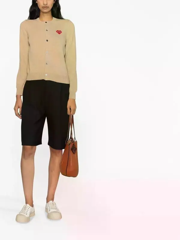 Play Comme Des Garcon Heart Motif Buttoned Cardigan