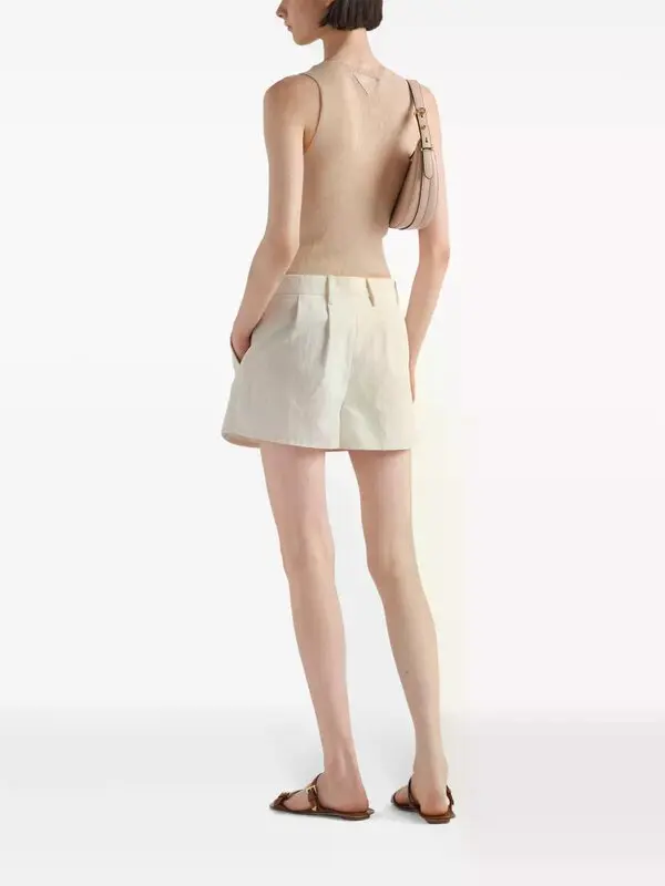 Prada Cotton Ribbed Tank Top - Neutrals