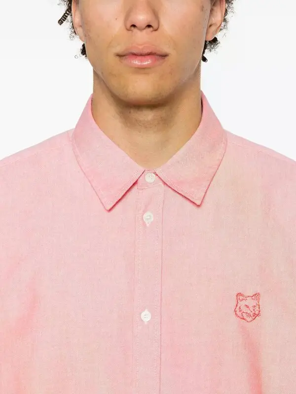 Maison Kitsuné Contour Fox Head-embroidery Cotton Shirt