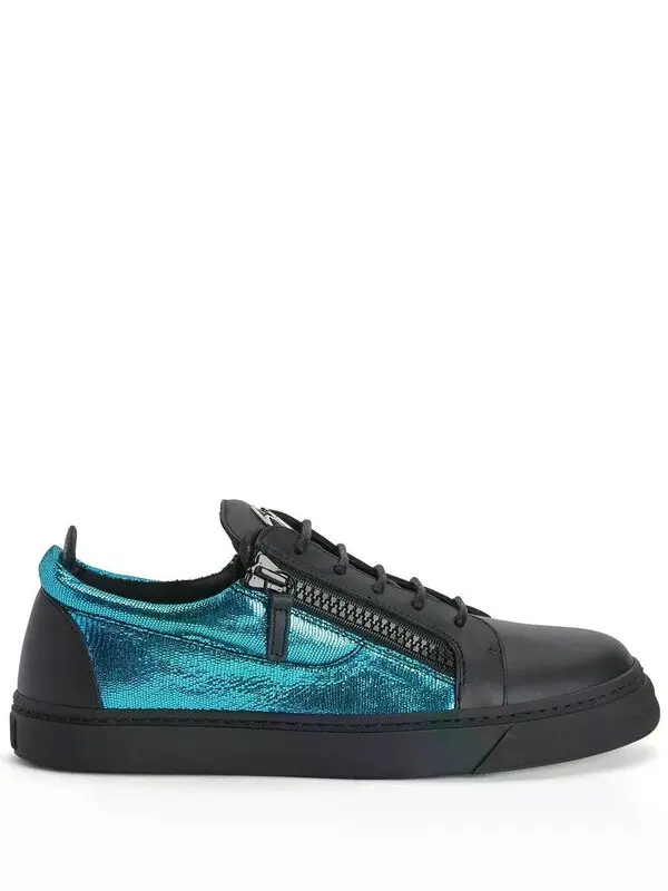 GIUSEPPE ZANOTTI Frankie Double-zip Low-top Sneakers - Blue
