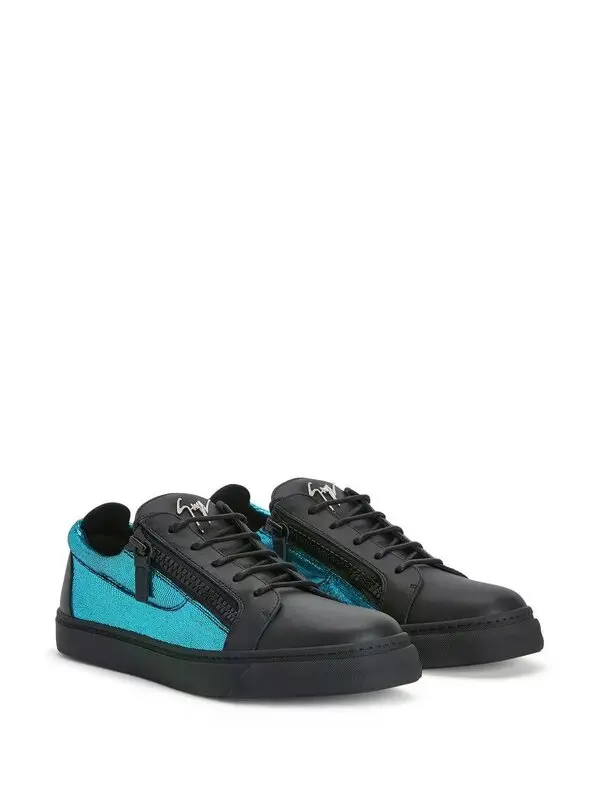 GIUSEPPE ZANOTTI Frankie Double-zip Low-top Sneakers - Blue