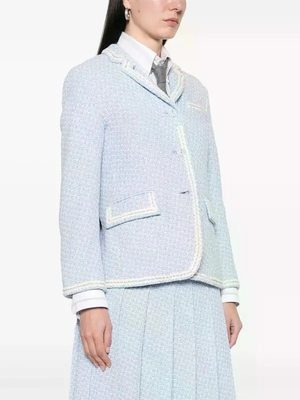 Thom Browne Solid Tweed Blazer - Blue