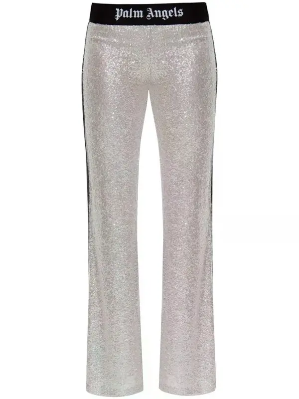 Palm Angels Sequin-embellished Flared Trousers