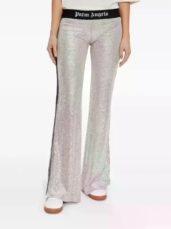 Palm Angels Sequin-embellished Flared Trousers