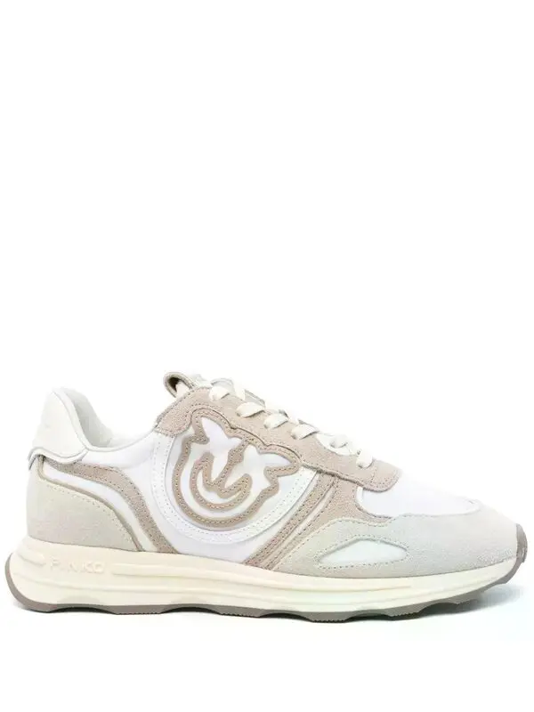 Pinko Love Birds-patch Sneakers - Neutrals