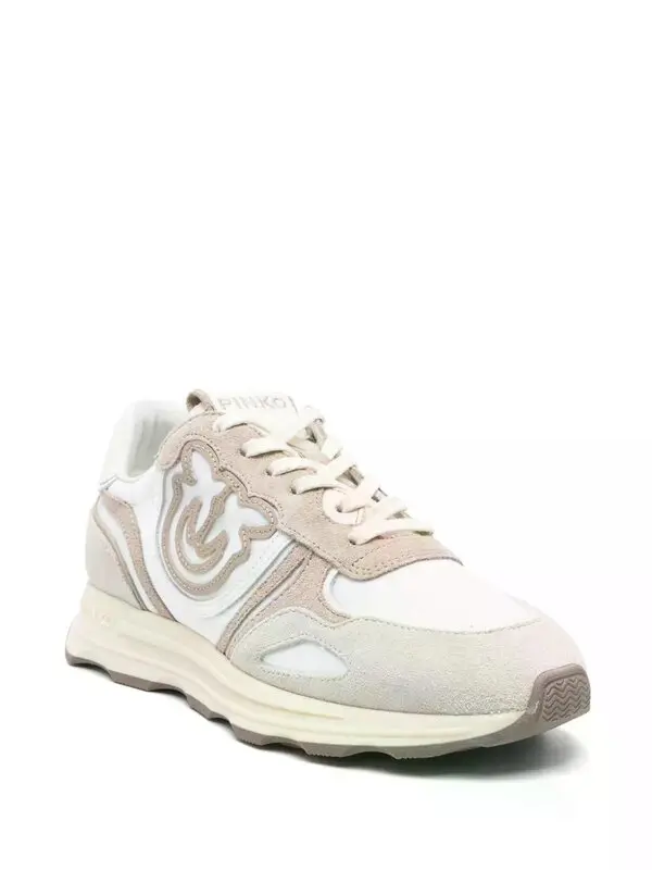 Pinko Love Birds-patch Sneakers - Neutrals