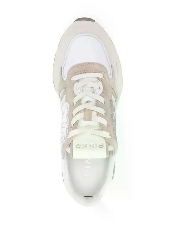 Pinko Love Birds-patch Sneakers - Neutrals
