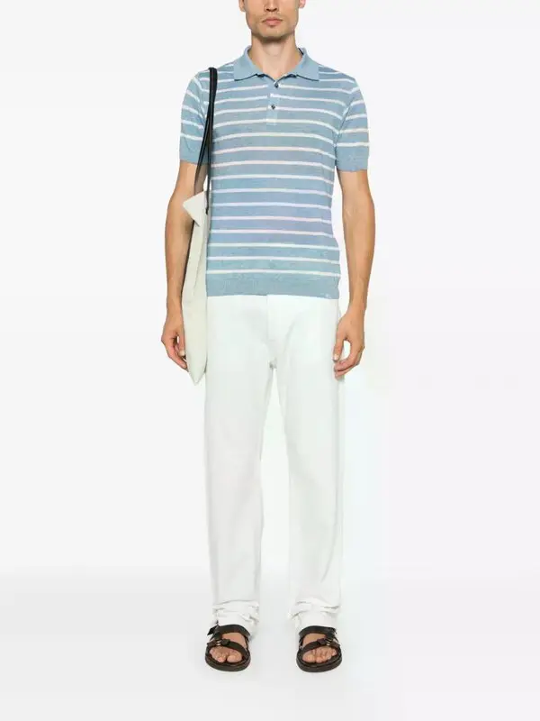 Paul & Shark Striped Linen Polo Shirt