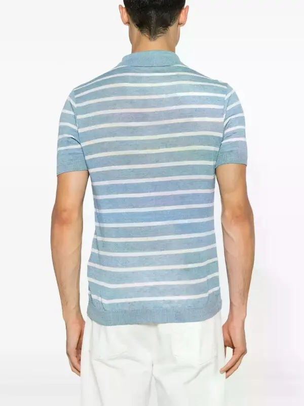 Paul & Shark Striped Linen Polo Shirt