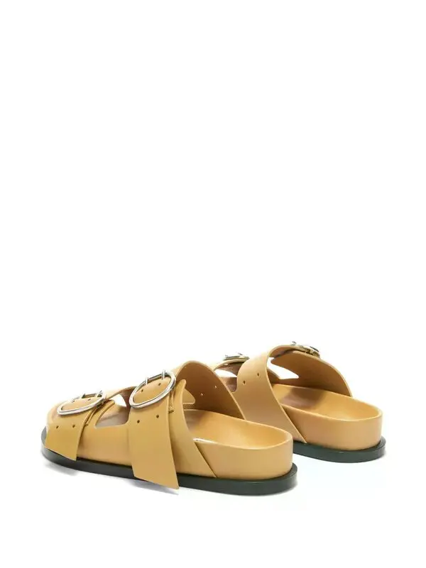 JIL SANDER Buckle Leather Flat Sandals