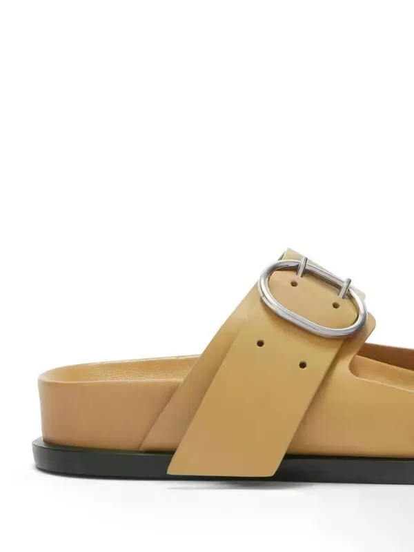 JIL SANDER Buckle Leather Flat Sandals