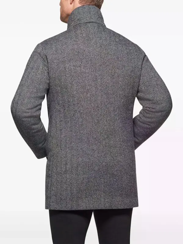 NORWEGIAN WOOL Virgin Wool-cashmere Blend Herringbone Coat