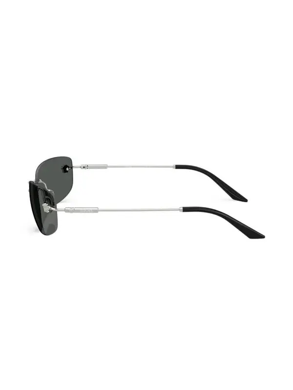 Versace Rimless Rectangle Frame Sunglasses - Silver