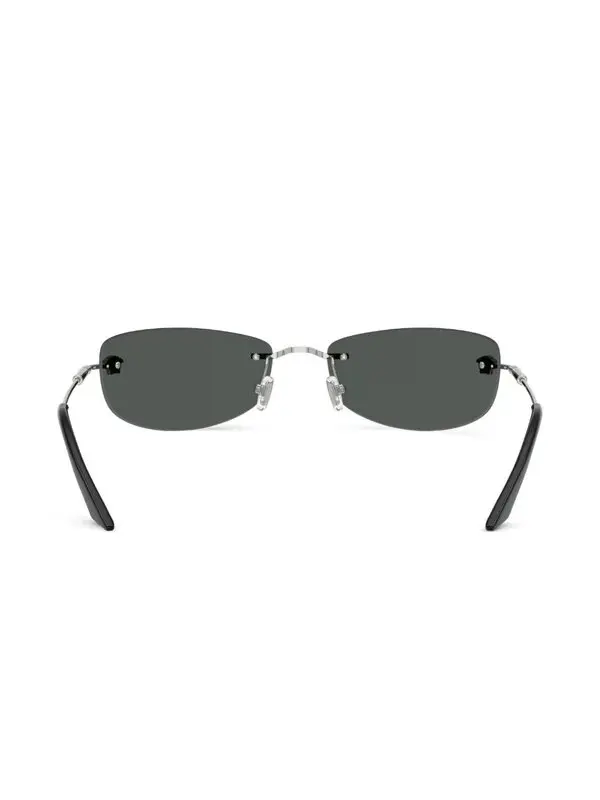 Versace Rimless Rectangle Frame Sunglasses - Silver