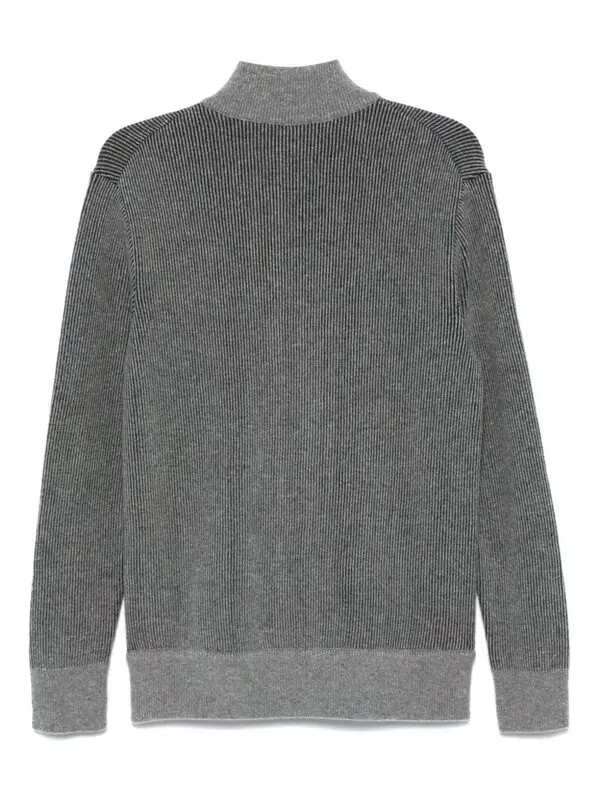 LARDINI Ribbed Virgin Wool Blend Cardigan