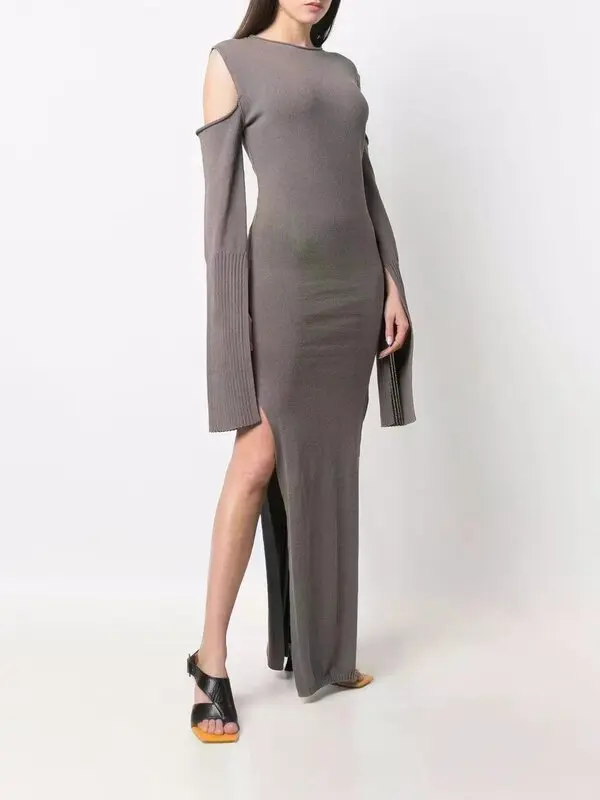 Rick Owens Cape-sleeve Knit Dress - Grey