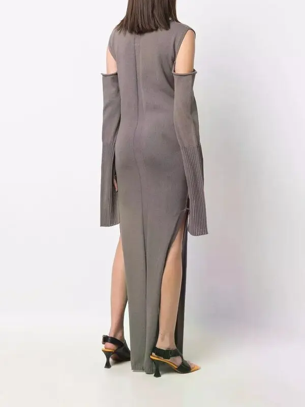 Rick Owens Cape-sleeve Knit Dress - Grey