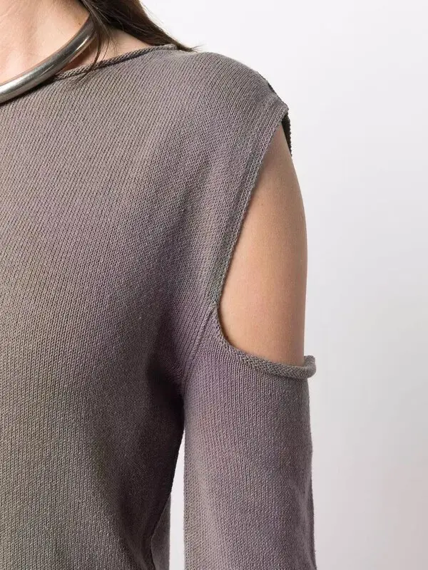 Rick Owens Cape-sleeve Knit Dress - Grey