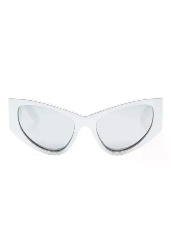 Balenciaga Logo-print D-frame Sunglasses - Silver