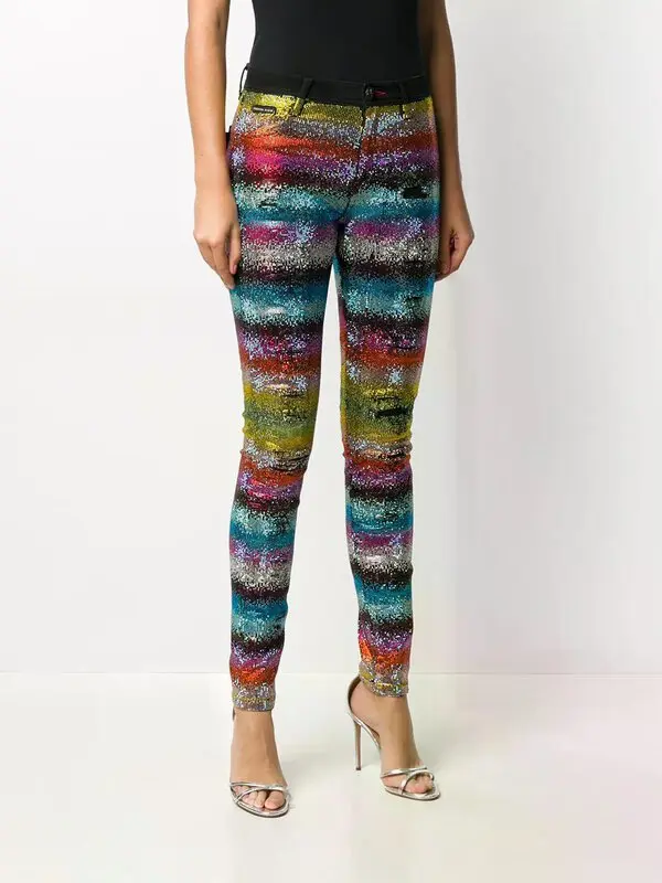 Philipp Plein Rainbow Crystal Jeans