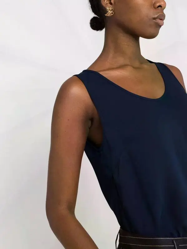 P.a.r.o.s.h Scoop-neck Sleeveless Blouse - Blue