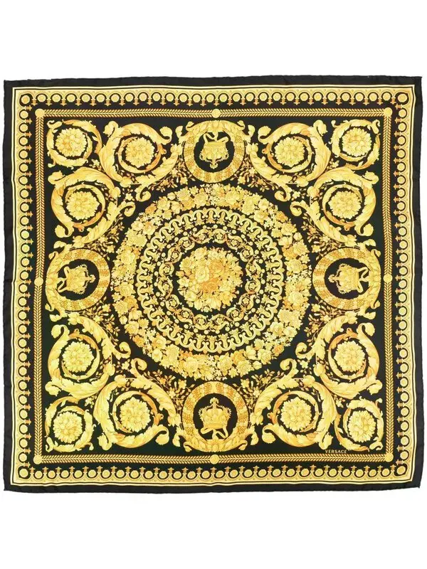 Versace Barocco Silk Scarf - Yellow