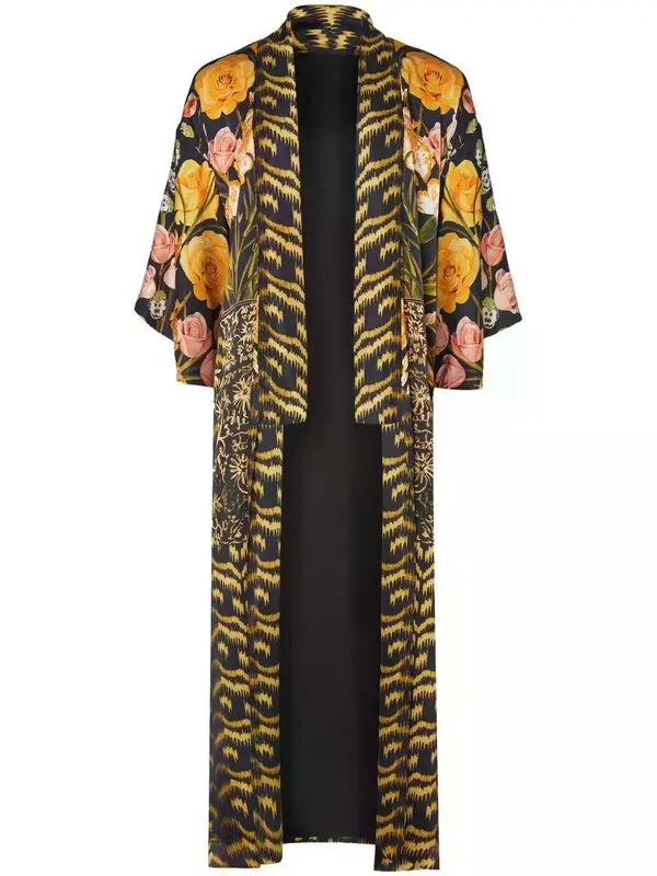 TEMPERLEY LONDON Cleo Floral-print Coat - Black