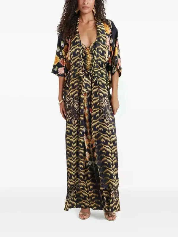 TEMPERLEY LONDON Cleo Floral-print Coat - Black