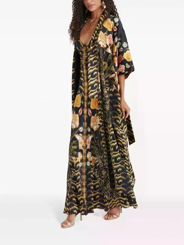TEMPERLEY LONDON Cleo Floral-print Coat - Black